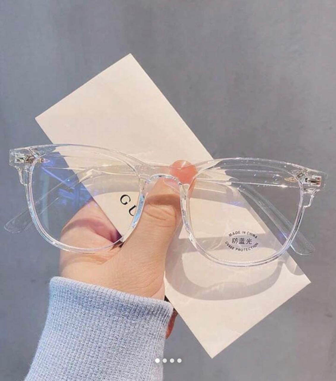 TRANSPARENT TRENDY AND STYLISH SQUARE CRYSTAL CLEAR FRAME LENS UV ...
