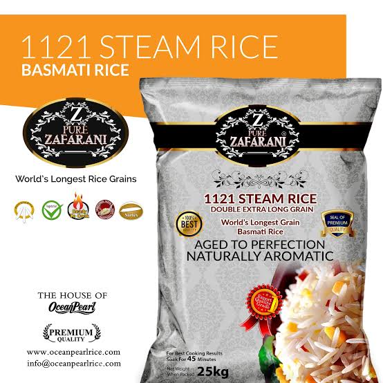 Kainat Steam Basmati Rice 1121 - Zafrani Rice1121 - 25kg | Daraz.pk