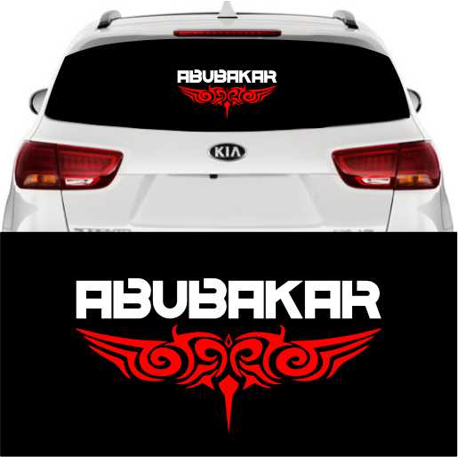 Custom Name Sticker With Beautiful Tattoo - Car Stickers - Car Decals ...