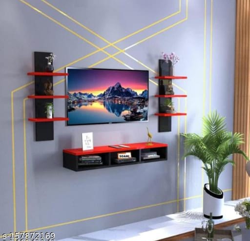 Led tv shelf Wall mounted Lcd racks Wall Mounted Media Console Floating ...