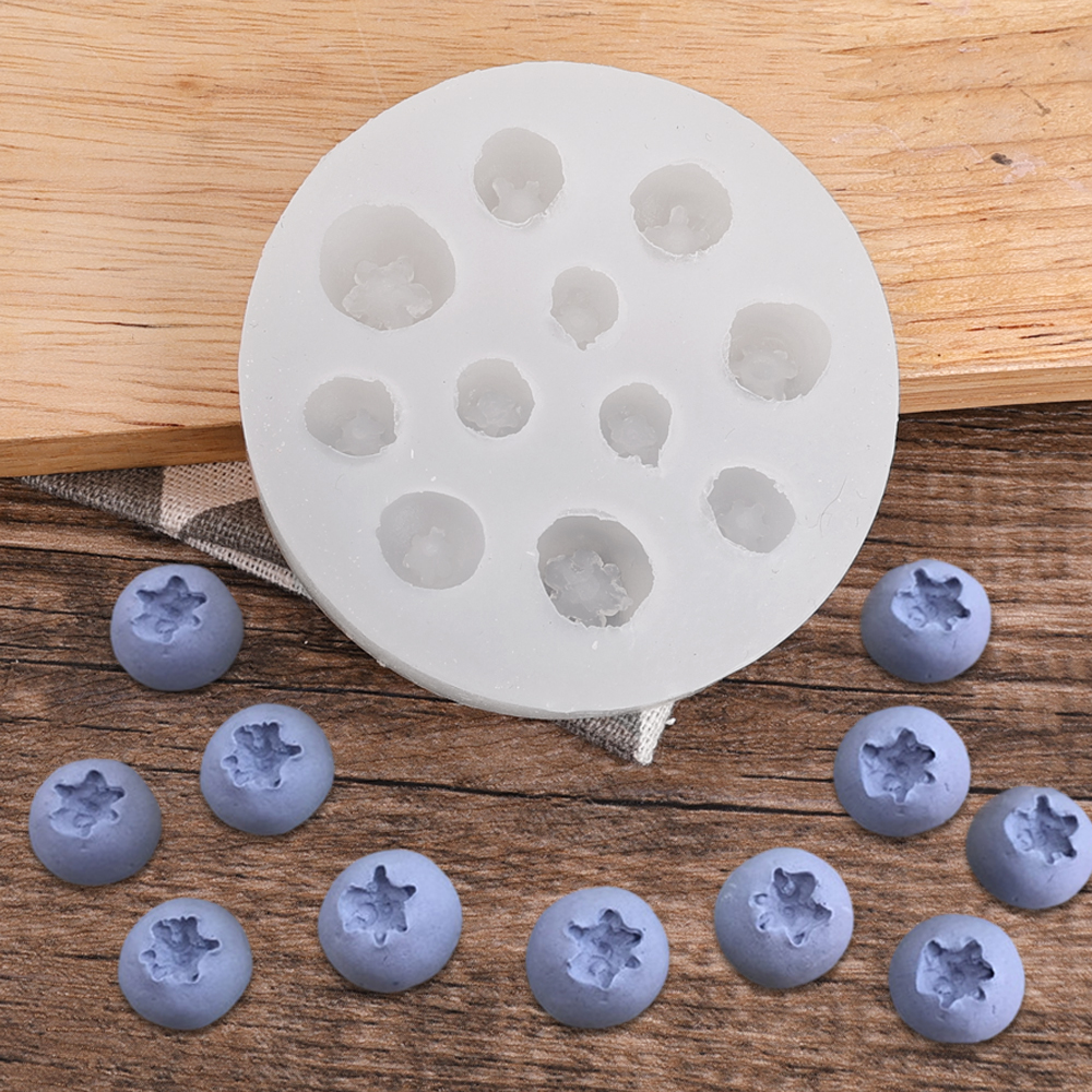 New Artifical Fruit Candle Silicone Mold 3D Blueberry Shaped Fondant ...