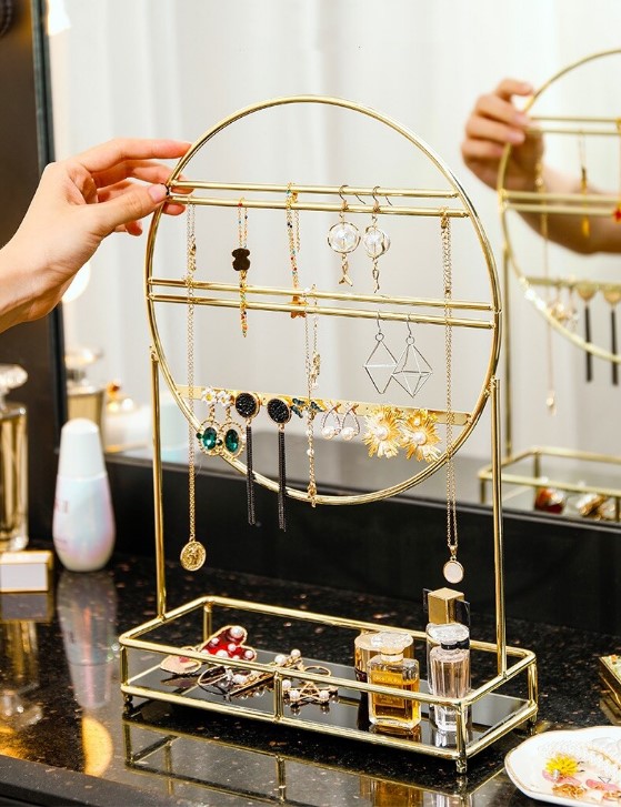 Jewelry Rack Makeup Organizer Earring Display Stand Cosmetic Organiser ...