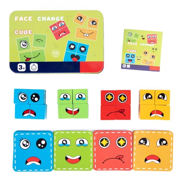 Face Swapping Cube Puzzles Toy - 64 Cards With Different Style & 4 Face ...