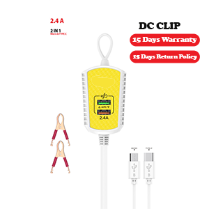 DC Clip 2.4A: 2-in-1 Charger for Micro and Type-C Devices | Daraz.pk