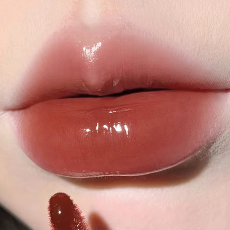 Plump Water Lip Gloss Set Jelly Mirror Berry Brown Liquid Lipstick ...