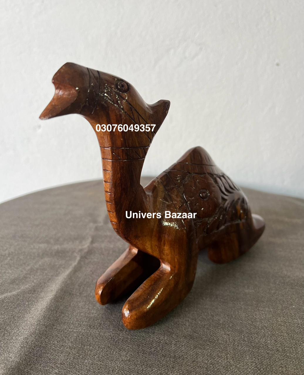 Intricate Wooden Carving of a Camel | Daraz.pk