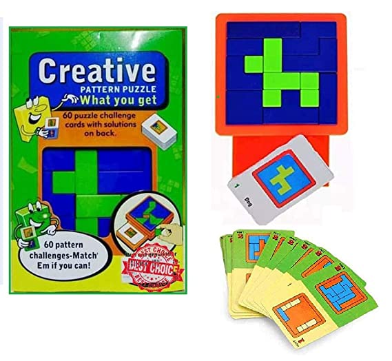 Creative Pattern Puzzle Puzzle with 60 Puzzle Cards Puzzles IQ Game ...
