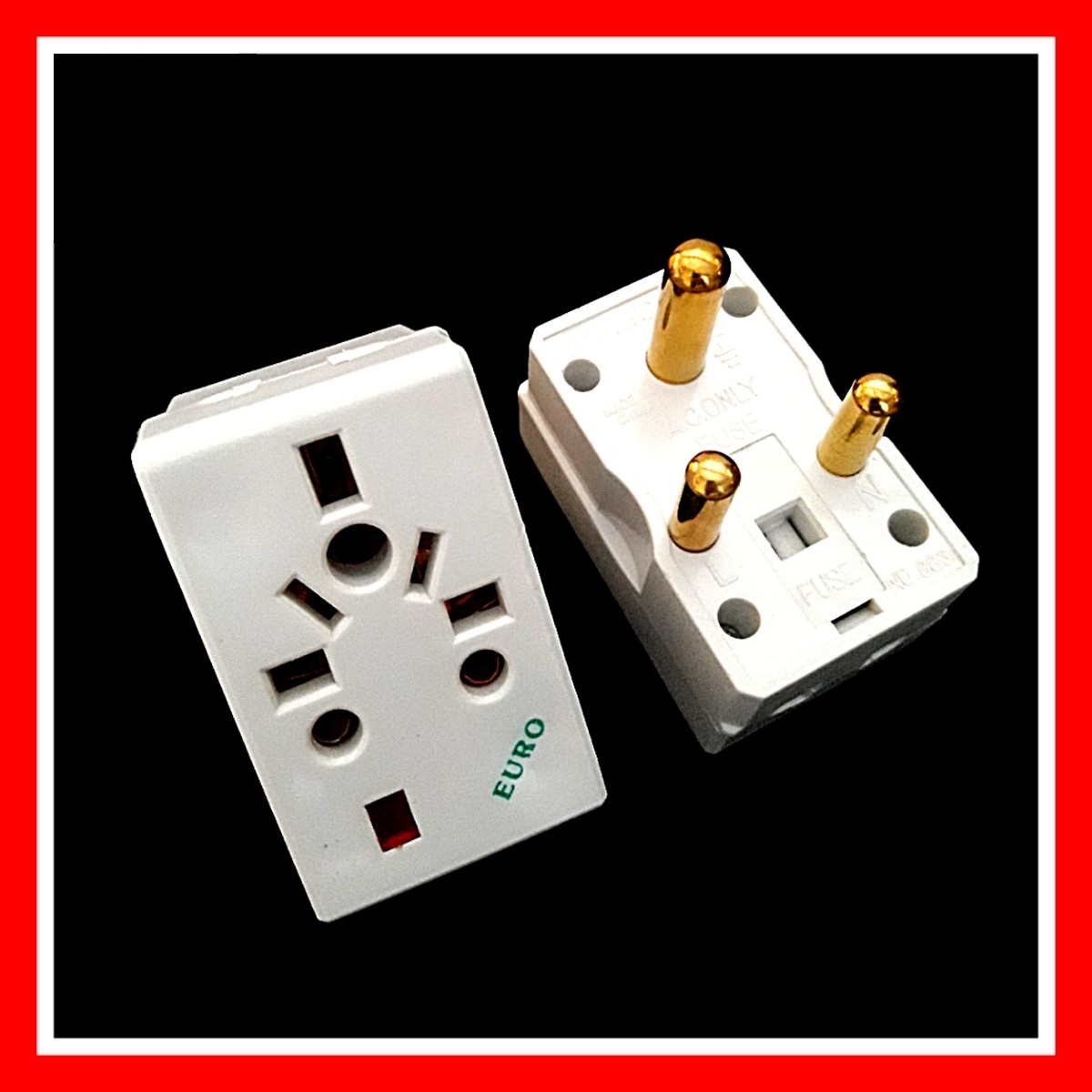 Multi Power 3 Pin Plug Socket - Anti Short Circuit Fuse Built In - High ...