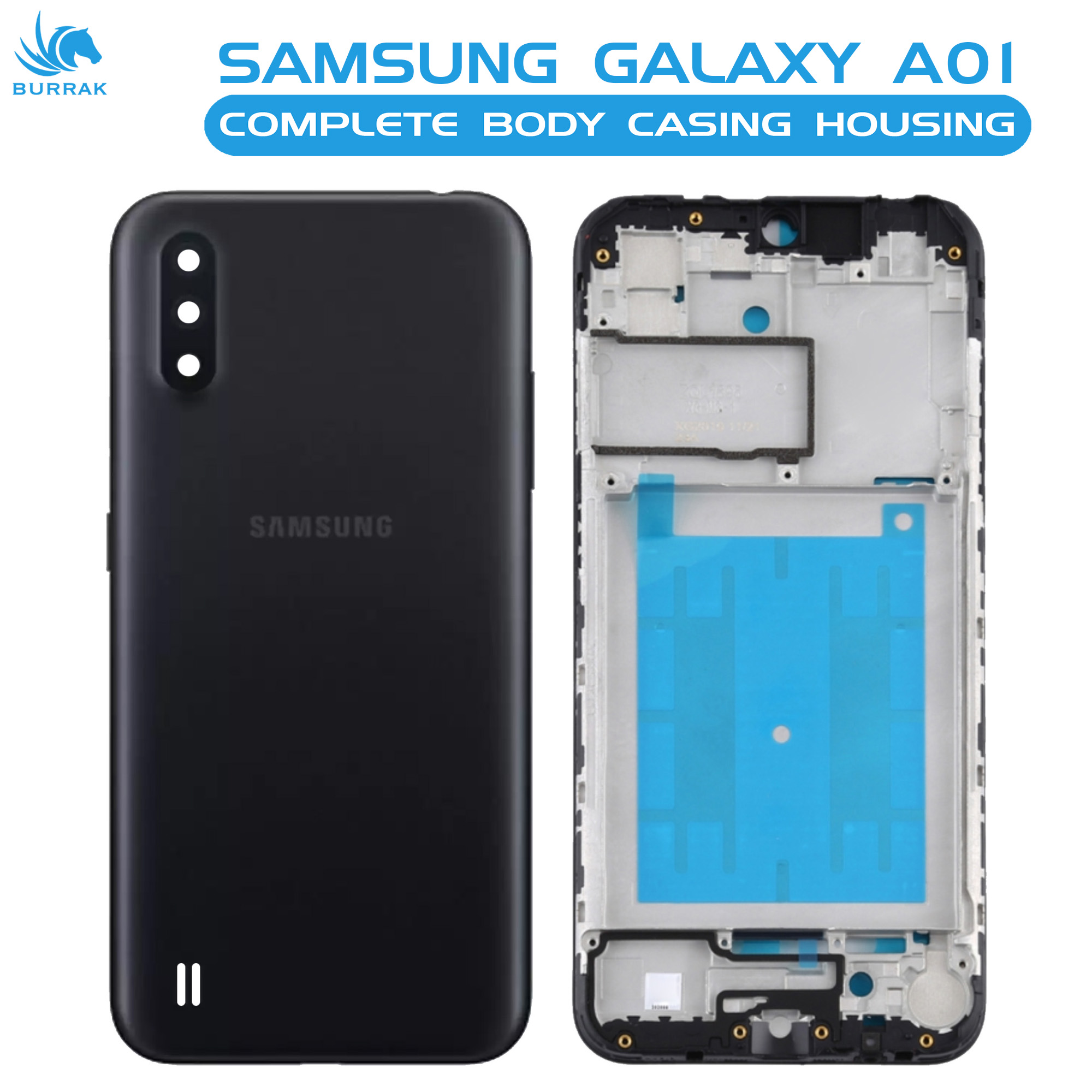 Samsung Galaxy A01 Housing Middle Frame With Side Button and Camera ...
