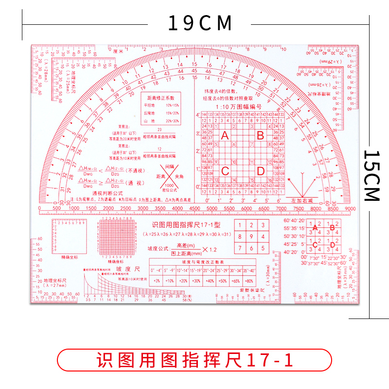 Military topography command ruler combined set map identification map ...