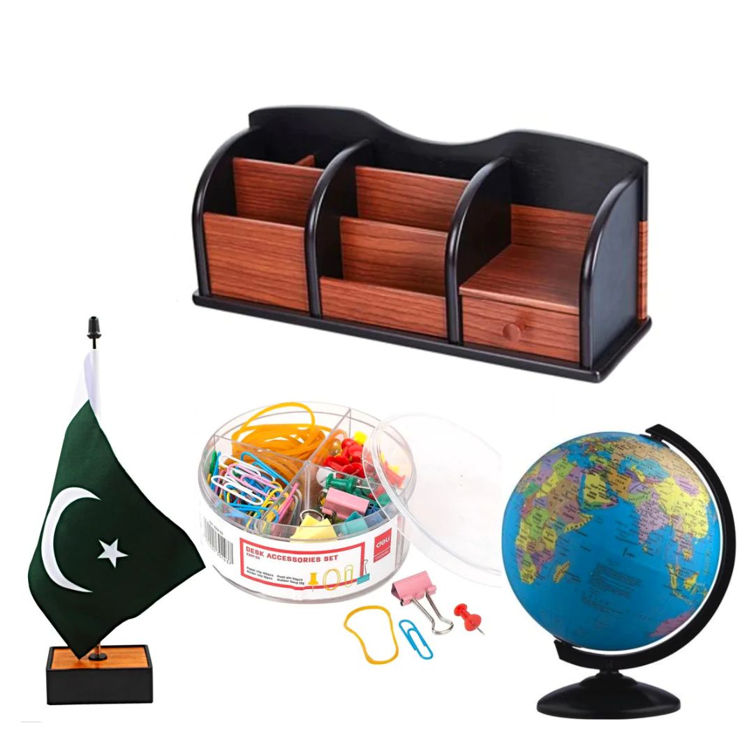 Office Wooden Desk Accessories Set, Deal No. 57, Office Table ...