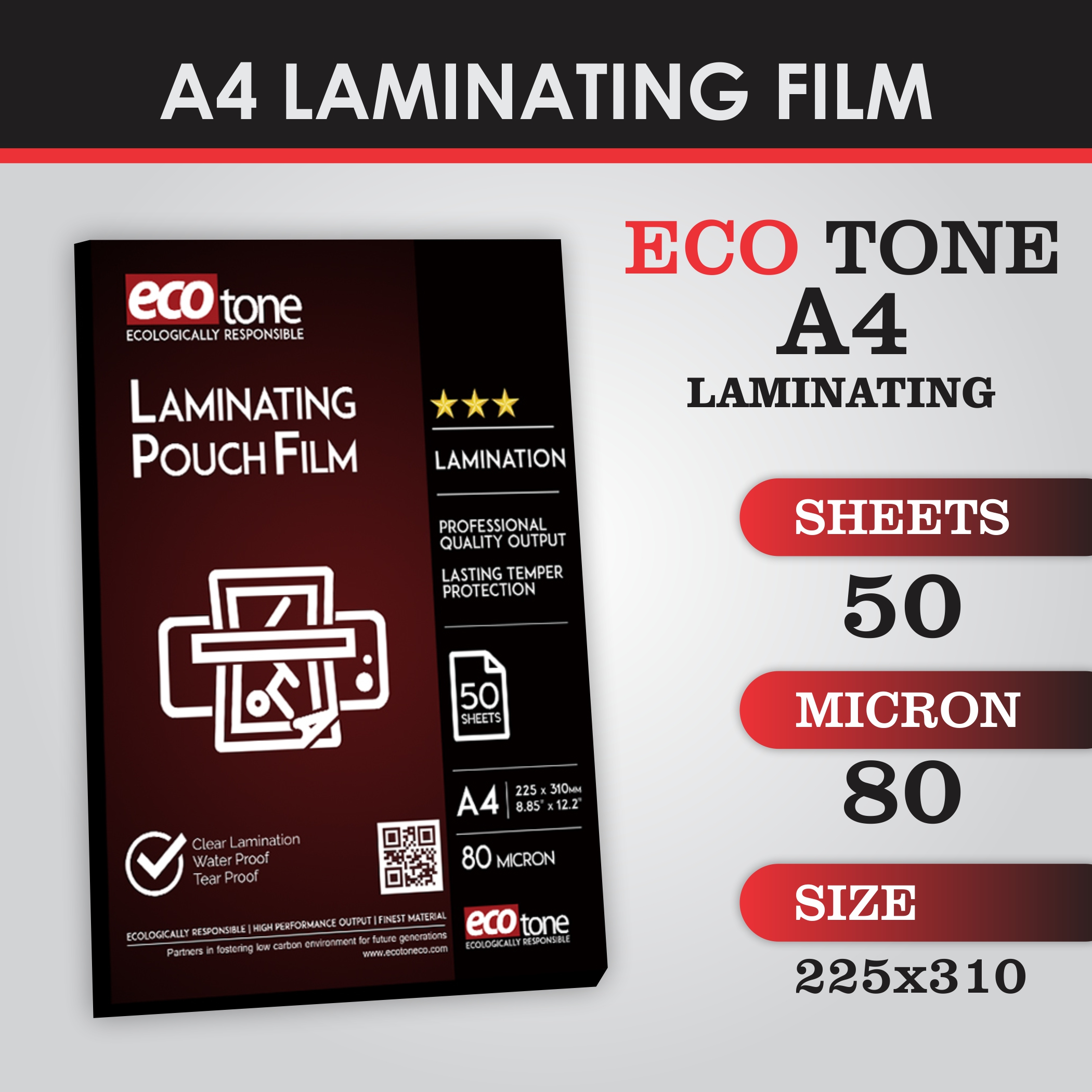 A4 Lamination sheets 80Mic (Pack of 50 sheets) | Daraz.pk