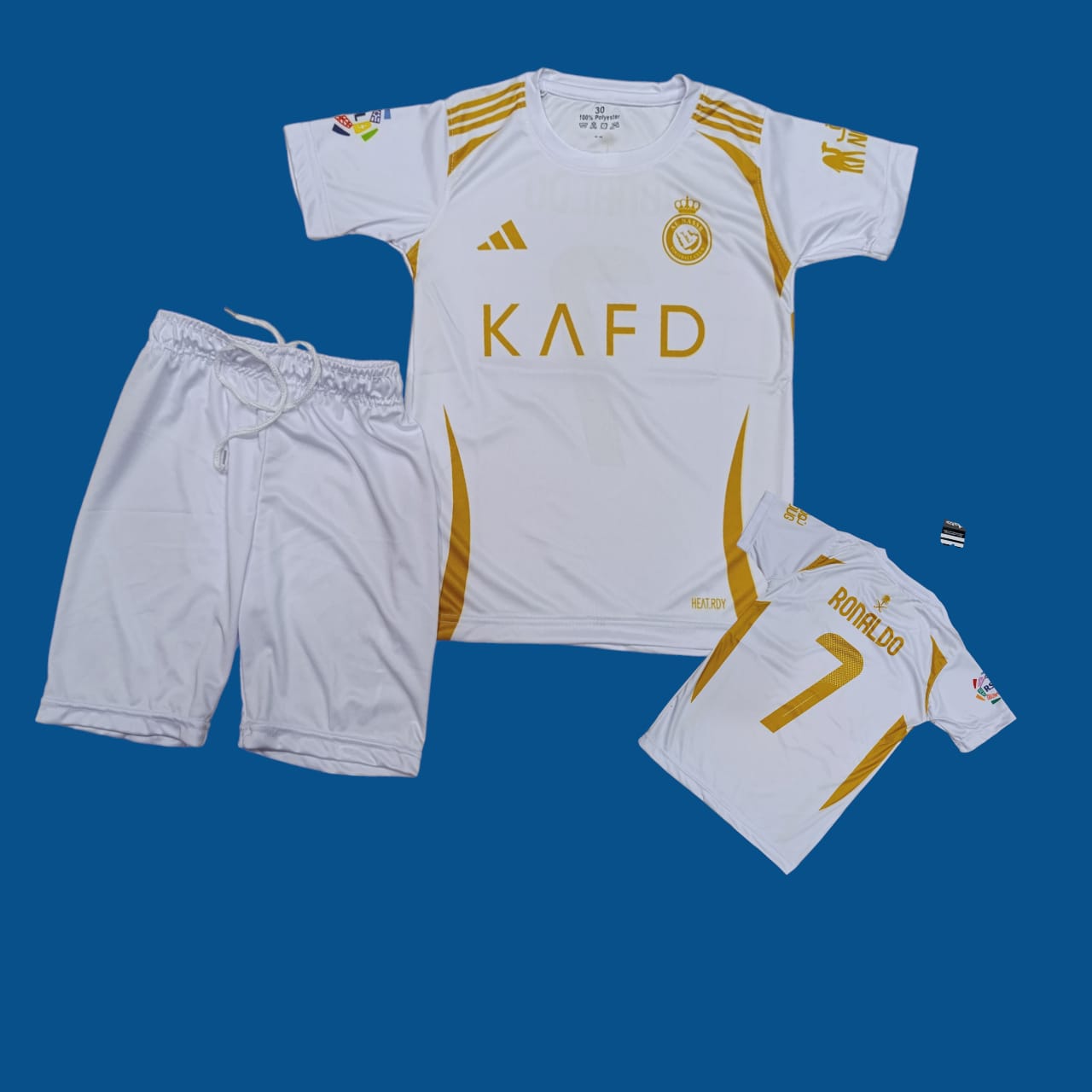 ronaldo alnssr ar white foot ball kit for kid | Daraz.pk