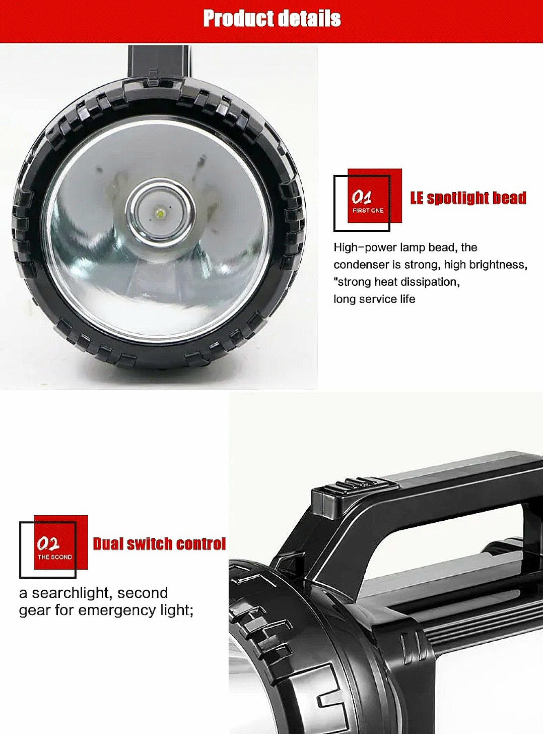 DP-7320 Rechargeable Searchlight LED Torch Searchlight Outdoor Torch ...
