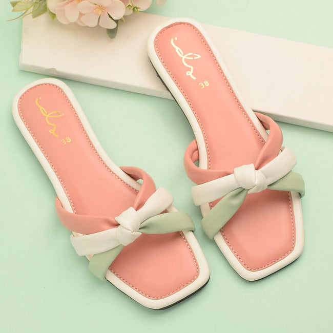 Women Fashion Luxurious Multicolored Puffy Vamp Slides Style Flat ...