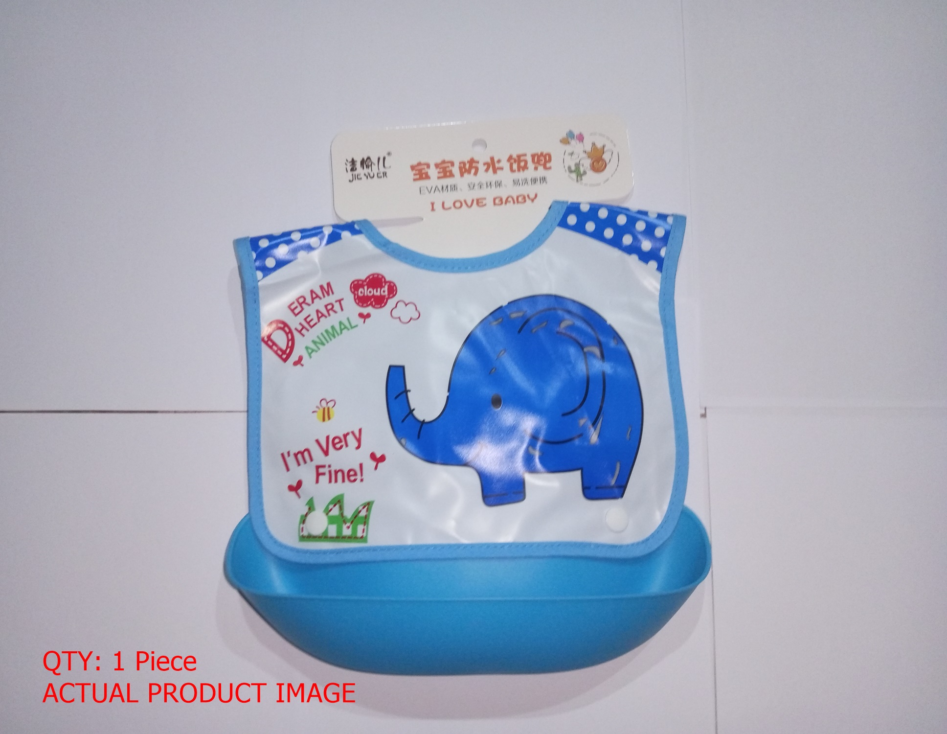 1 Piece - Baby Bib - Plastic Sheet Bib with Pocket for Infant Babies ...