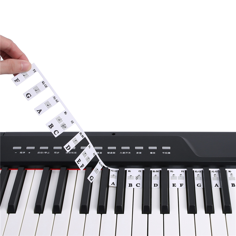 1 Piece Removable Piano Keyboard Stickers Stave Notation Note Strip ...