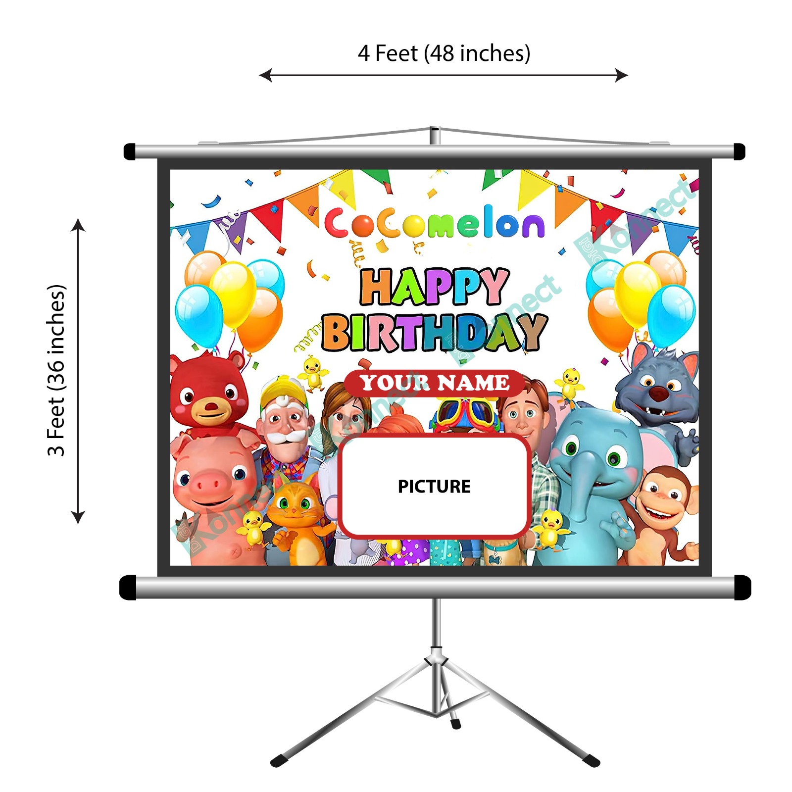 Customized Birthday Backdrop Cocomelon Theme Size 4x3 Feet | Daraz.pk