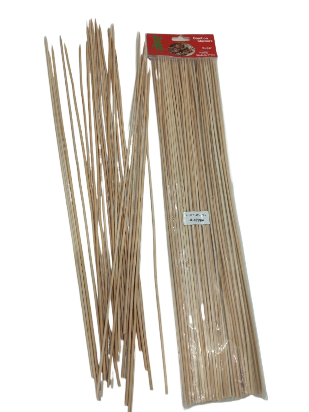 16 INCHES | 1 PKT | 40 TO 45 PCS | Wooden BBQ Bamboo Shashlik Sticks ...