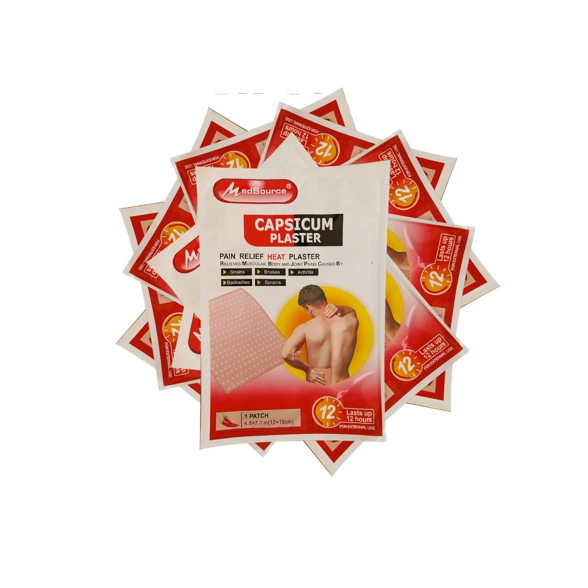 Medsource capsicum pain relief heat plaster relieves muscular body ...