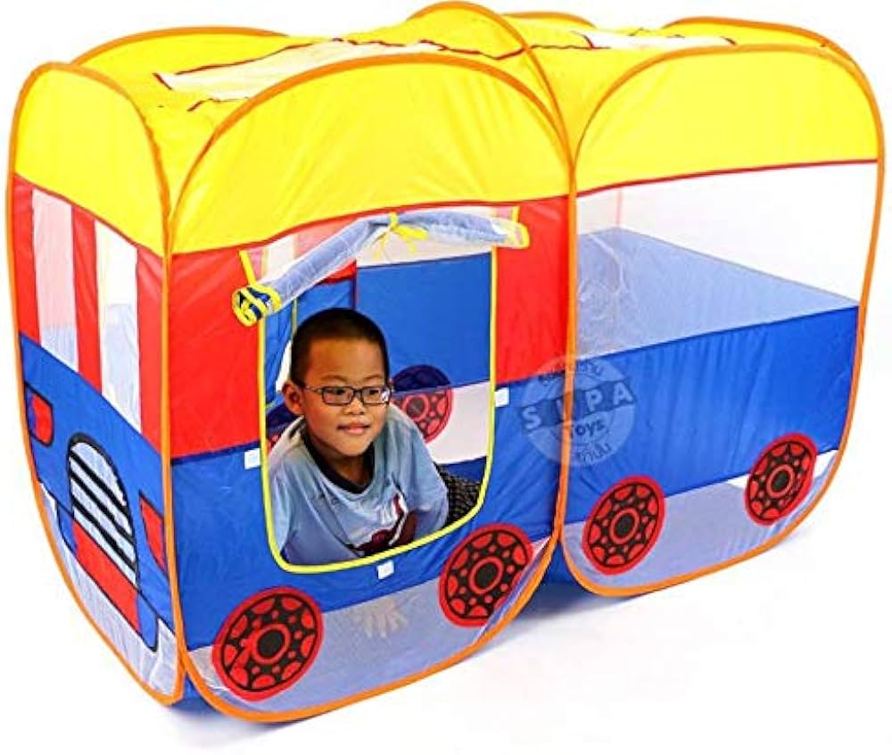School Bus Tent for Kids - Big Size Pop Up Bus Shaped Tent House ...