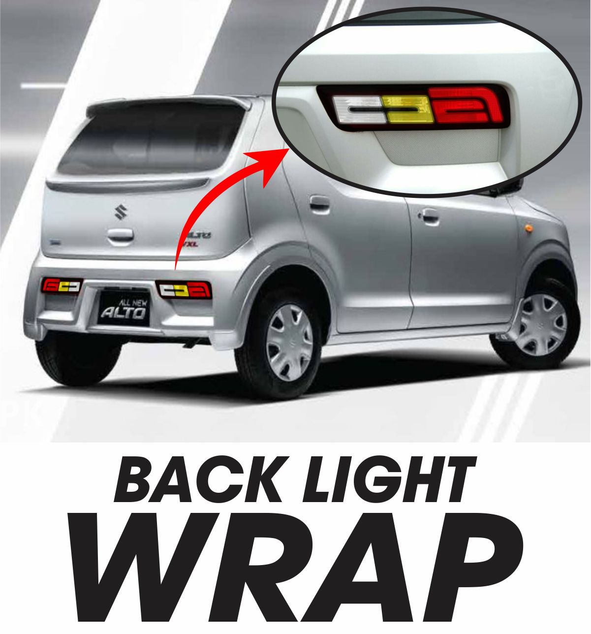 Suzuki Alto 660CC Tail Light Mat Black Wrap sticker | Daraz.pk
