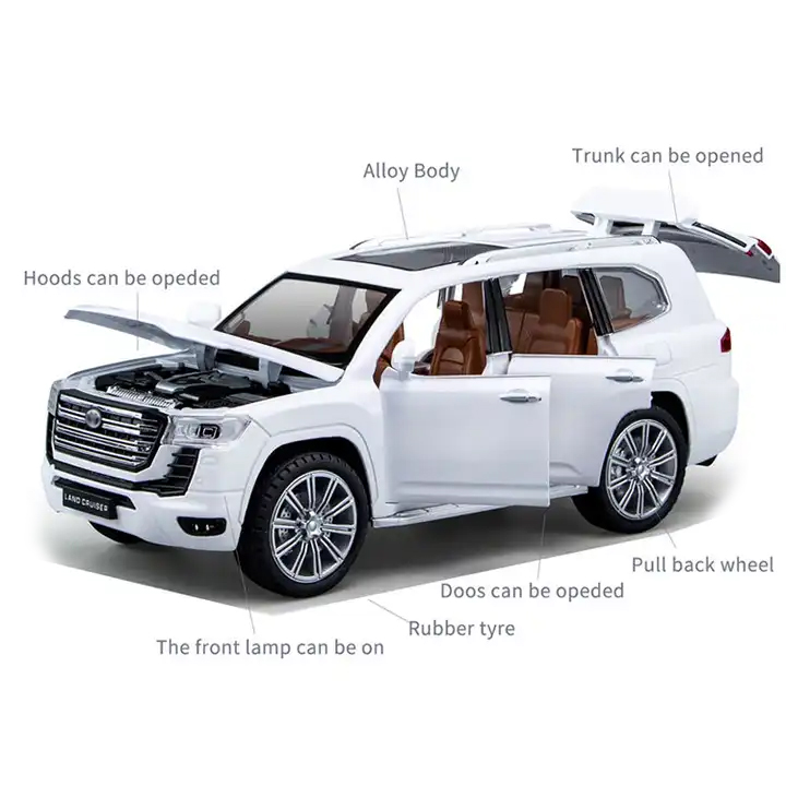 Toyota Land Cruiser V8 Die cast 1:24 Scale Model Car - Full Door Open ...