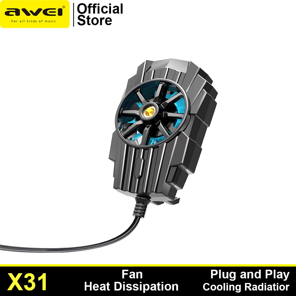 Awei X31 Gaming Stand Cooler USB Fan Portable Mobile Phone Radiator ...