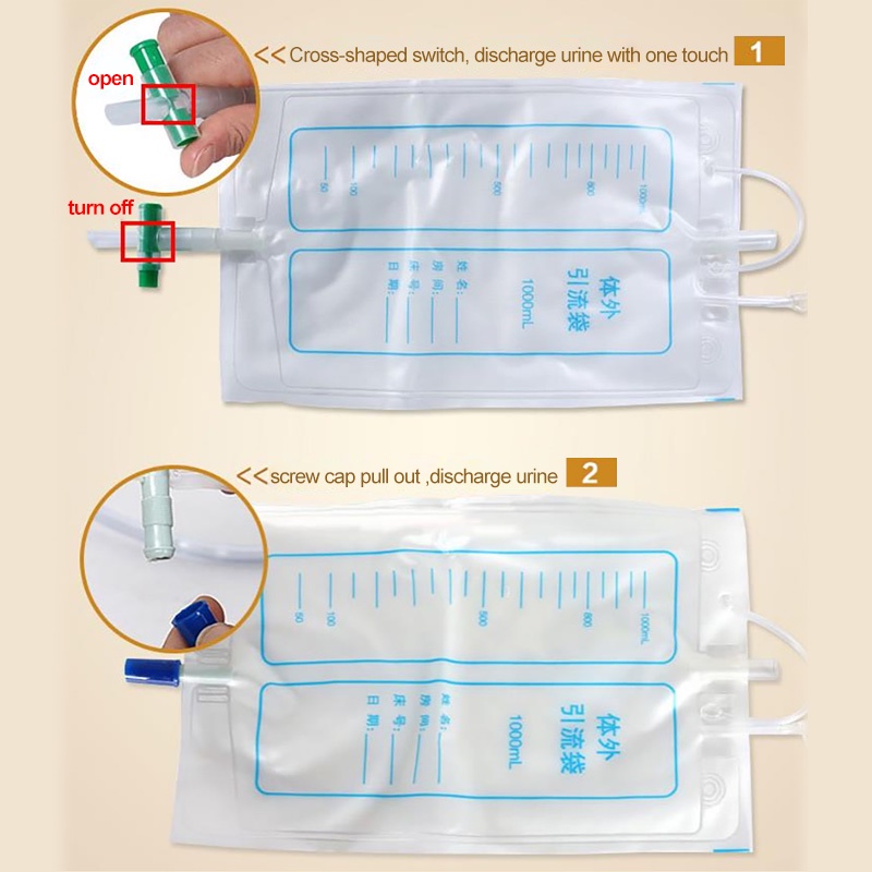 Cofoe 1000ml Urinary Device Accessories Urine Bag Drainage Bag Urinary ...