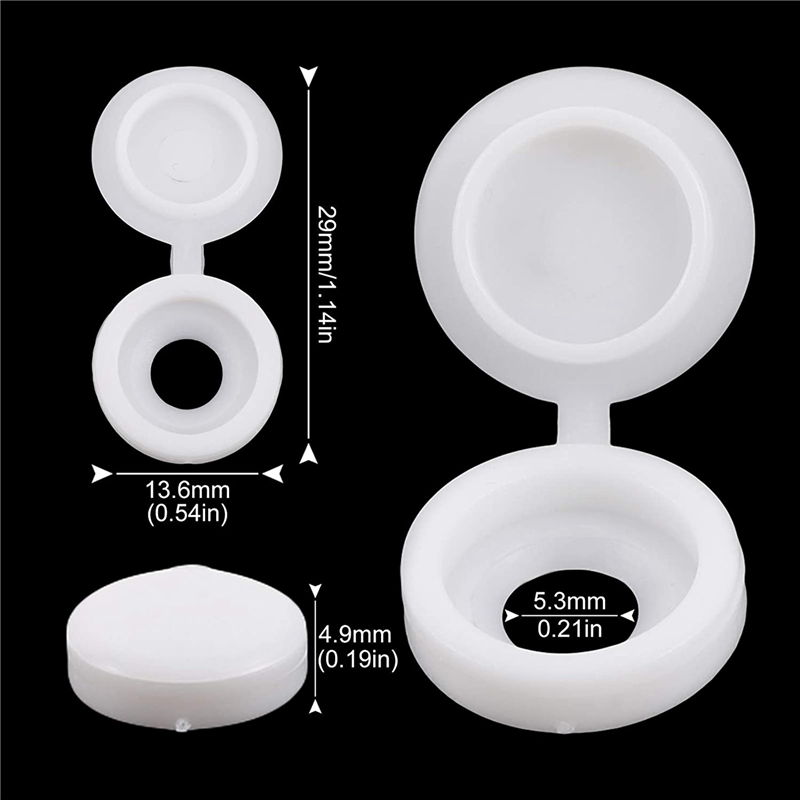 XHHDQES 400 Pcs Screw Cap Plastic Hinged Screw Head Covers Screw Cover ...