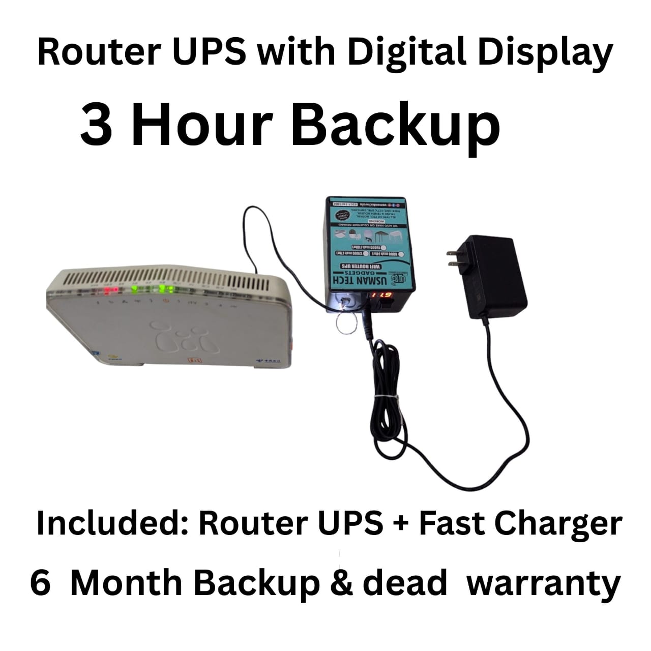 WiFi Router UPS Power Bank 12 Volts 1A 1.5A 5 to 6 Hours Guaranteed ...