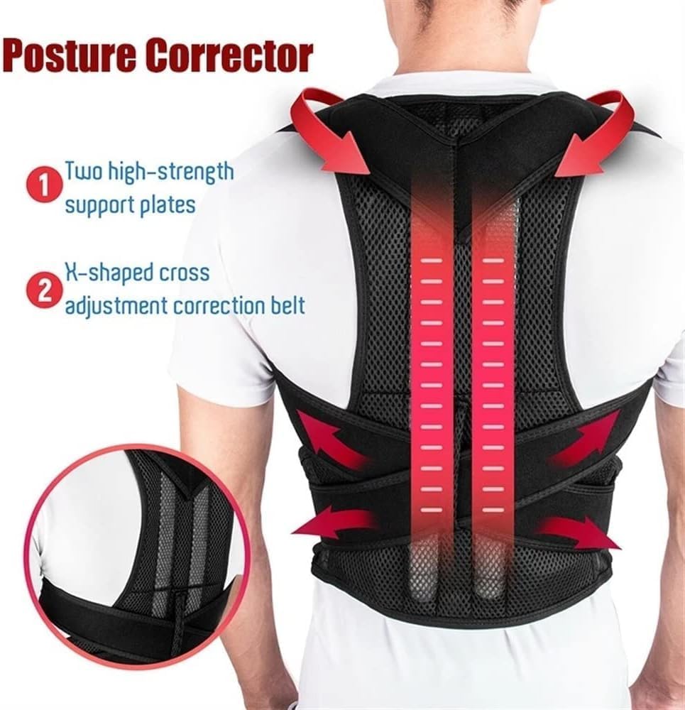 Big Posture Corrector Back Brace Waist Wide Straps Support with ...