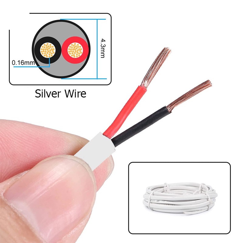 5,10,20 Meter 100/76 Silver Wires & Cables with Triple Layer PVC ...