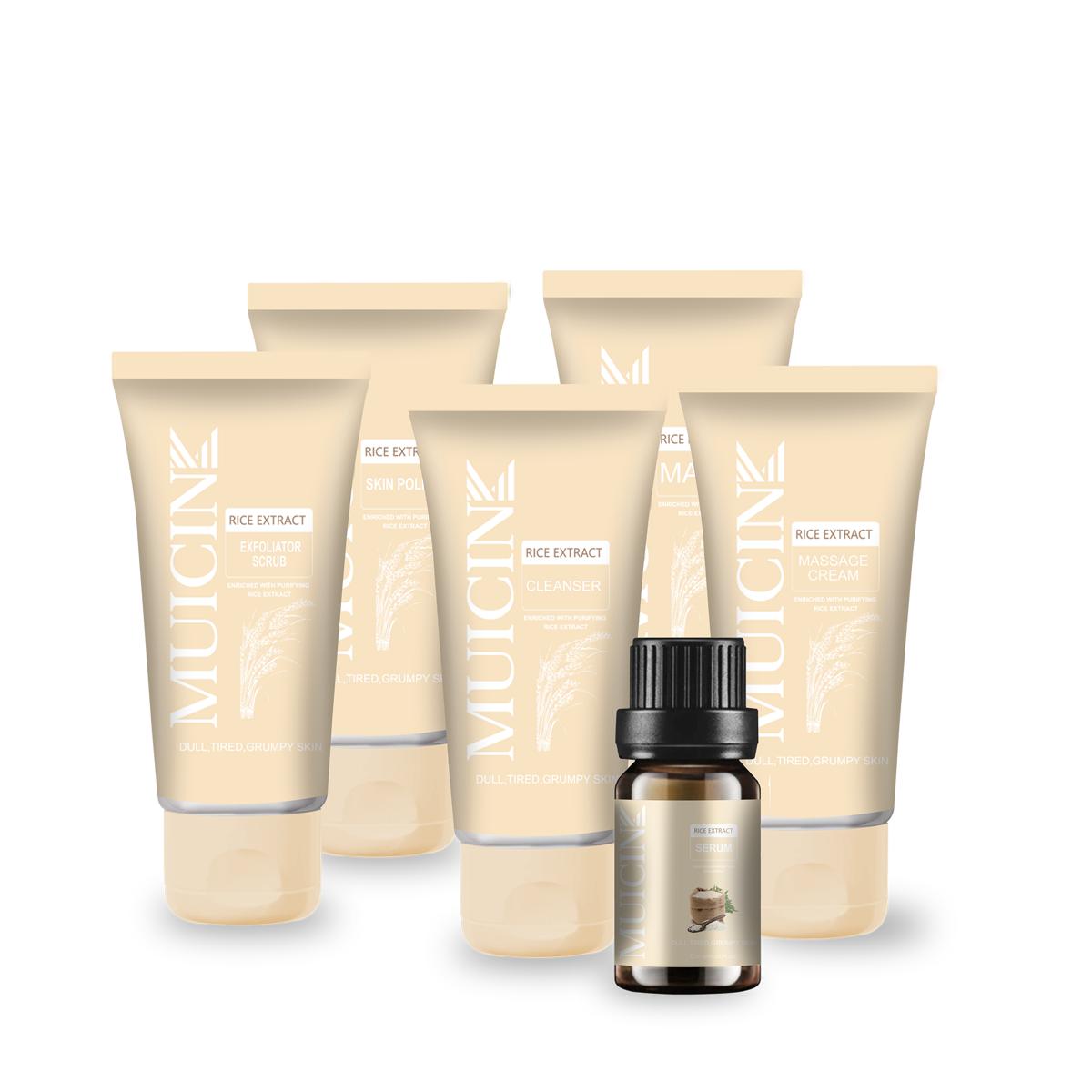 MUICIN Rice Extract Light & Bright Facial Kit - 6 Steps | Daraz.pk