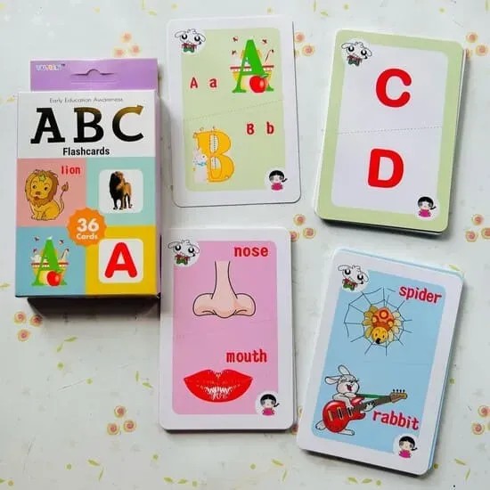 Educational Flash Cards for Kids – 36 Pcs Learning Cards Set (7.8×11 ...
