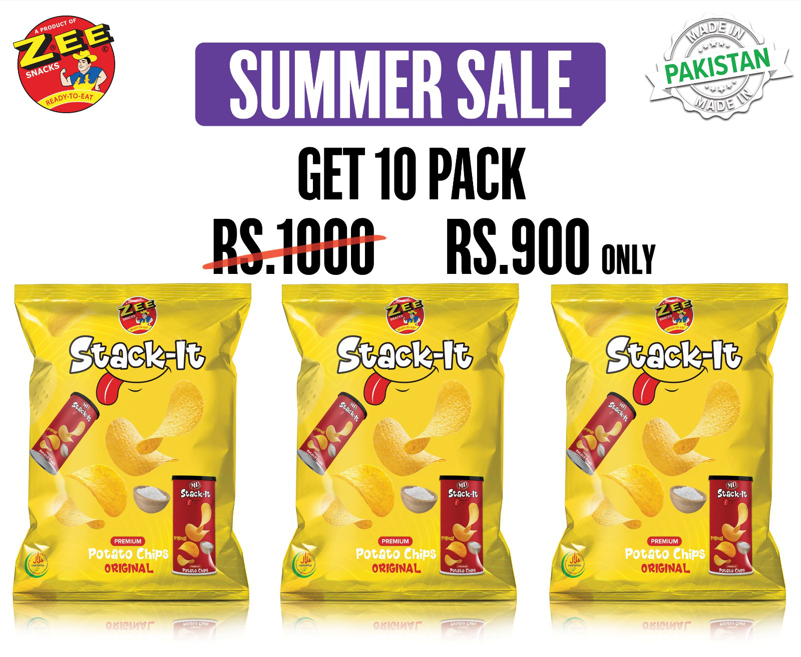 Stack-it Potato Chips Original | ZEE SNACKS #Pringles #lays | Daraz.pk