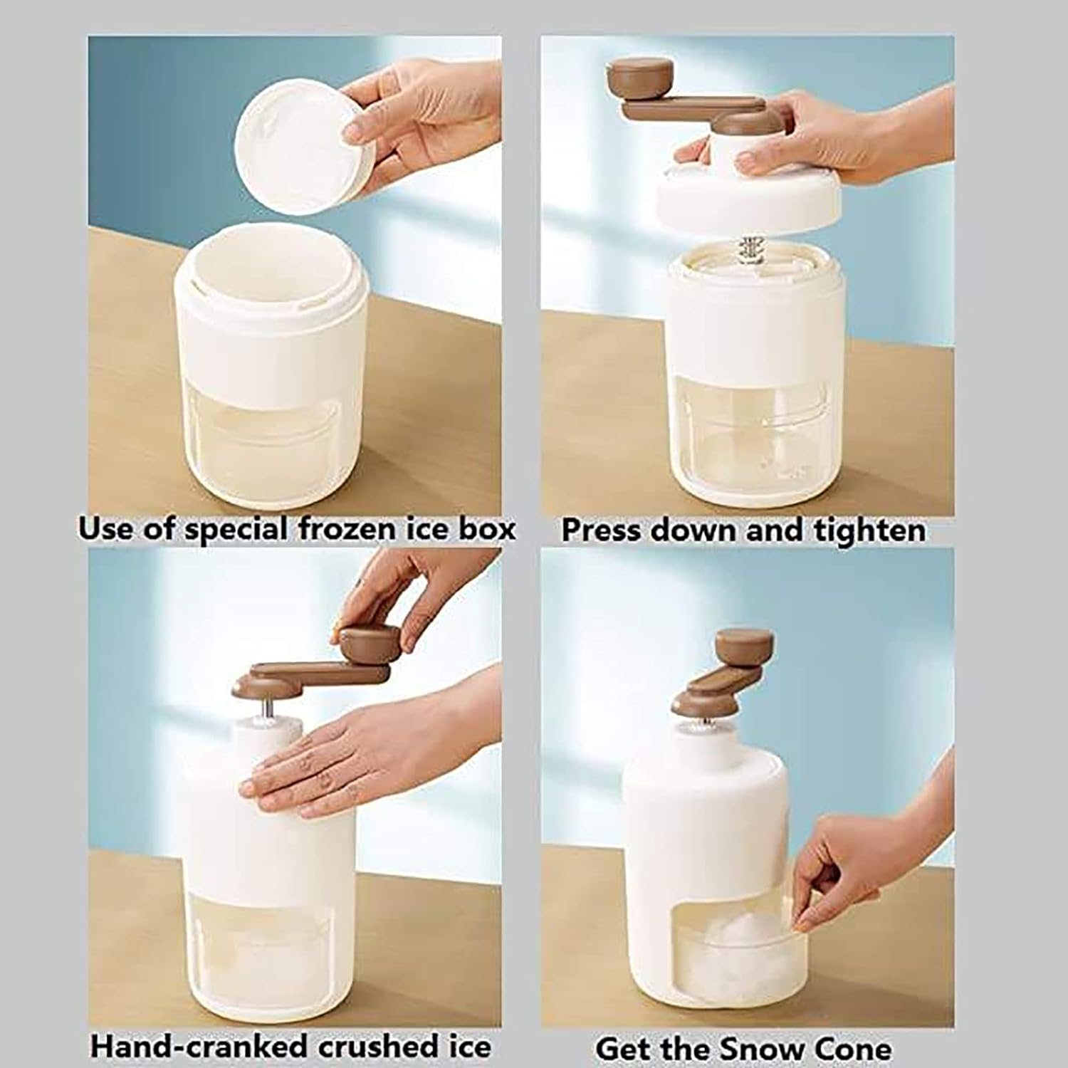 Portable Manual Ice Crusher Multi-function Hand Shaved Ice Machine Ice ...