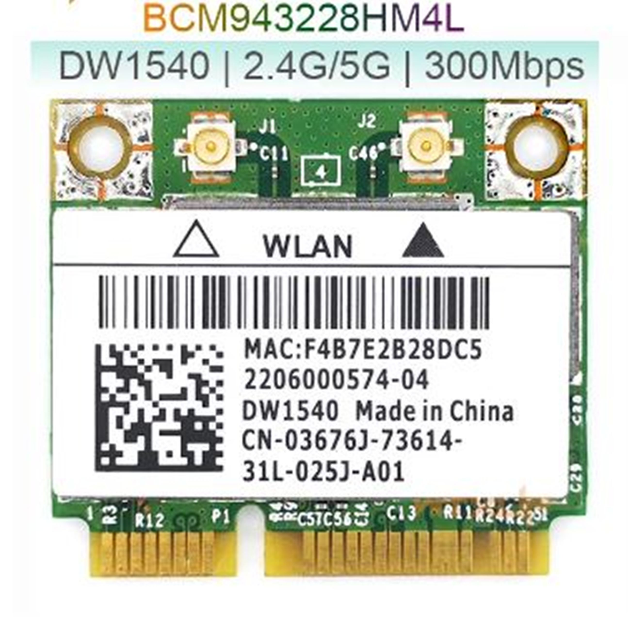 Broadcom BCM943228HM4L BCM943228 Half Mini PCI Express Wireless Adapter ...