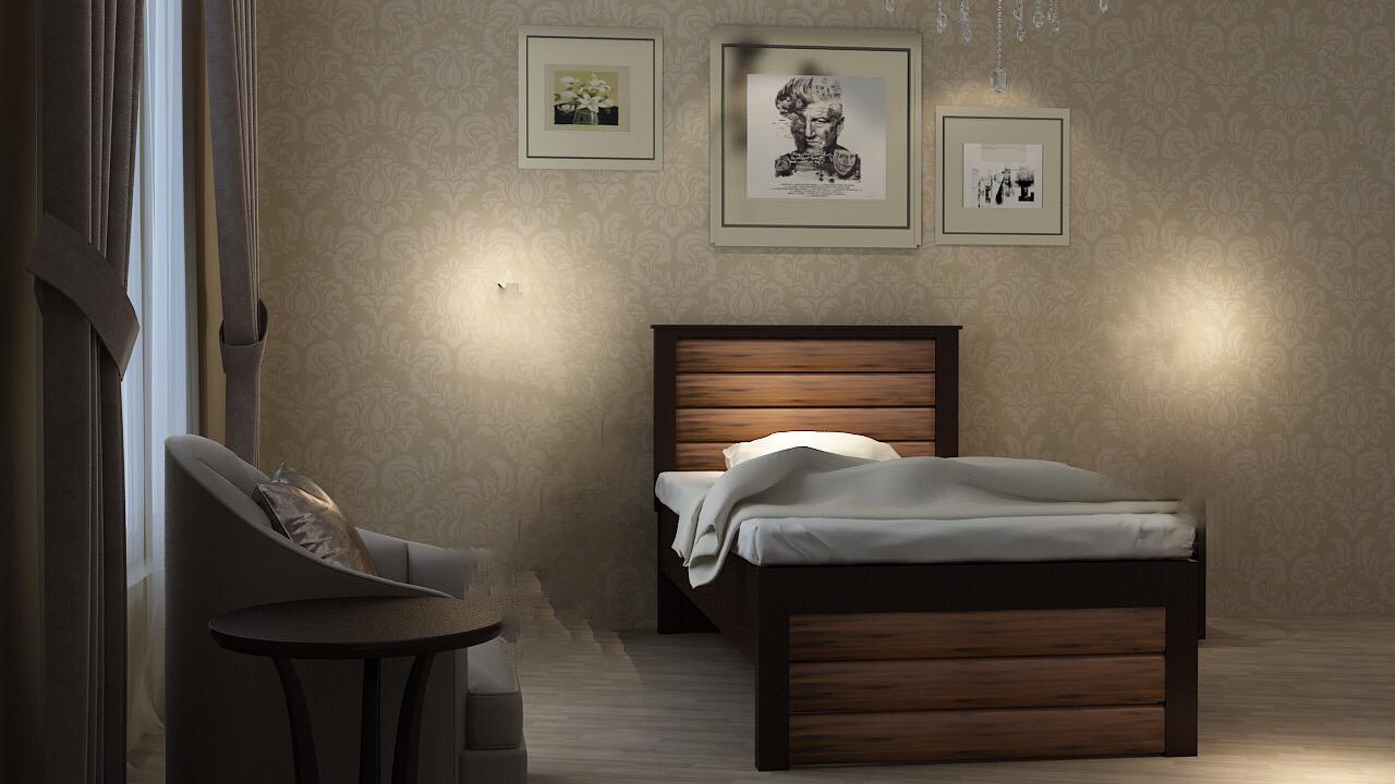 SB-001 - FMF Oak Wood Double Tone Black & Brown Polish Single Bed ...