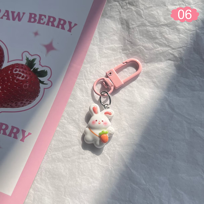 1Pc Kawaii Cute Rabbit Keychain Cartoon Animal Pendant Girl Backpack ...