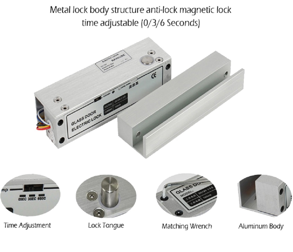 Frameless Glass Door Electric Bolt Lock for Access Control System ...