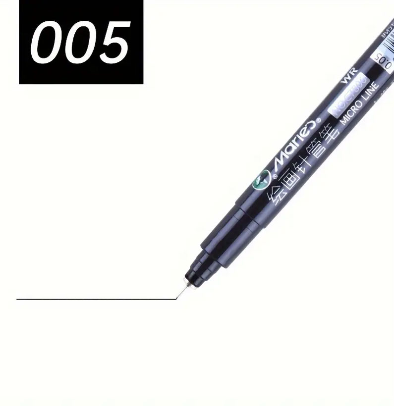 Marie’s Black Micro-Line Pen Fineliner Ink Pens Waterproof Needle Hook ...
