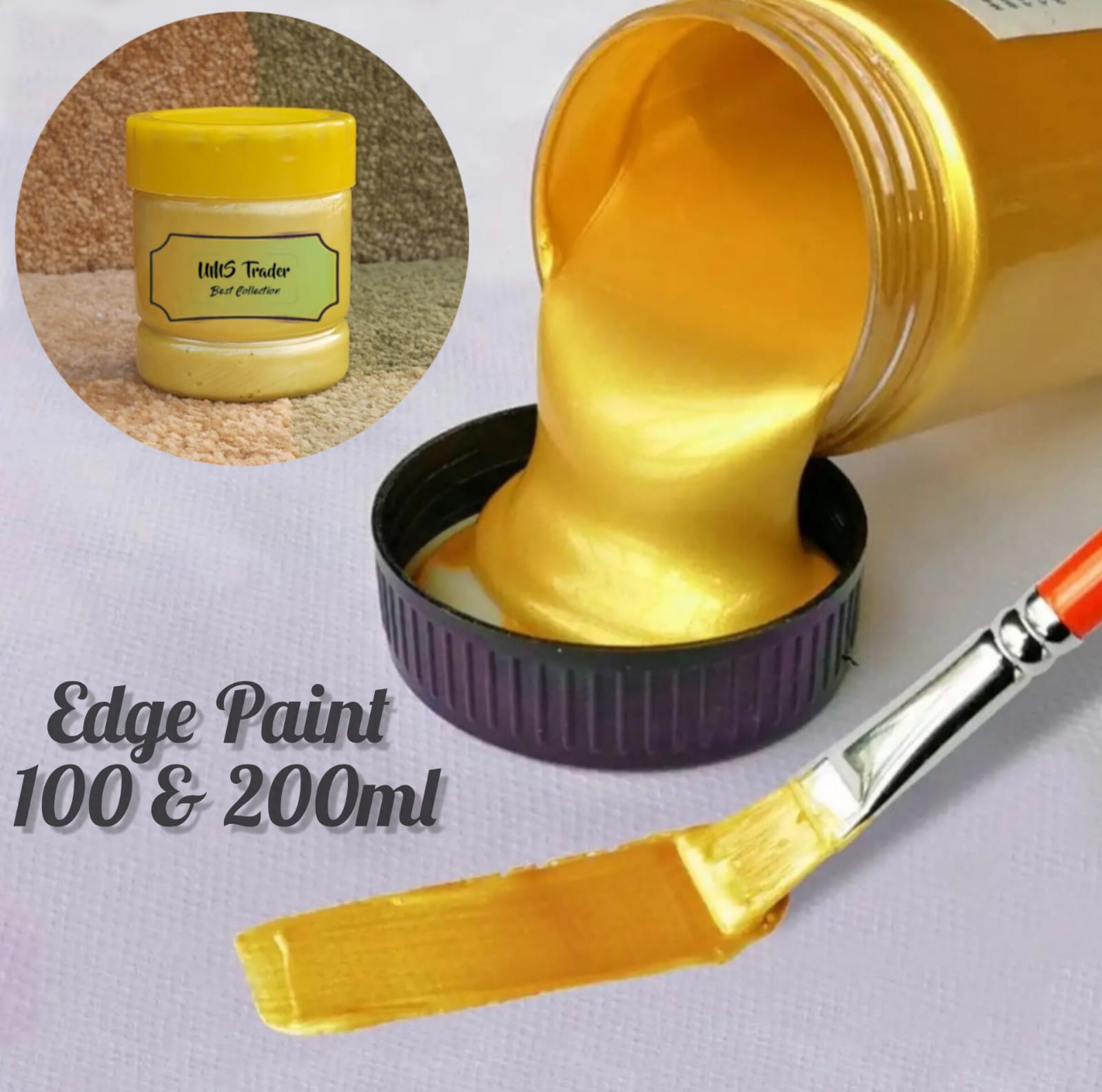 UMS Trader - Edge Paint Light Golden - Metallic Waterproof Permanent ...