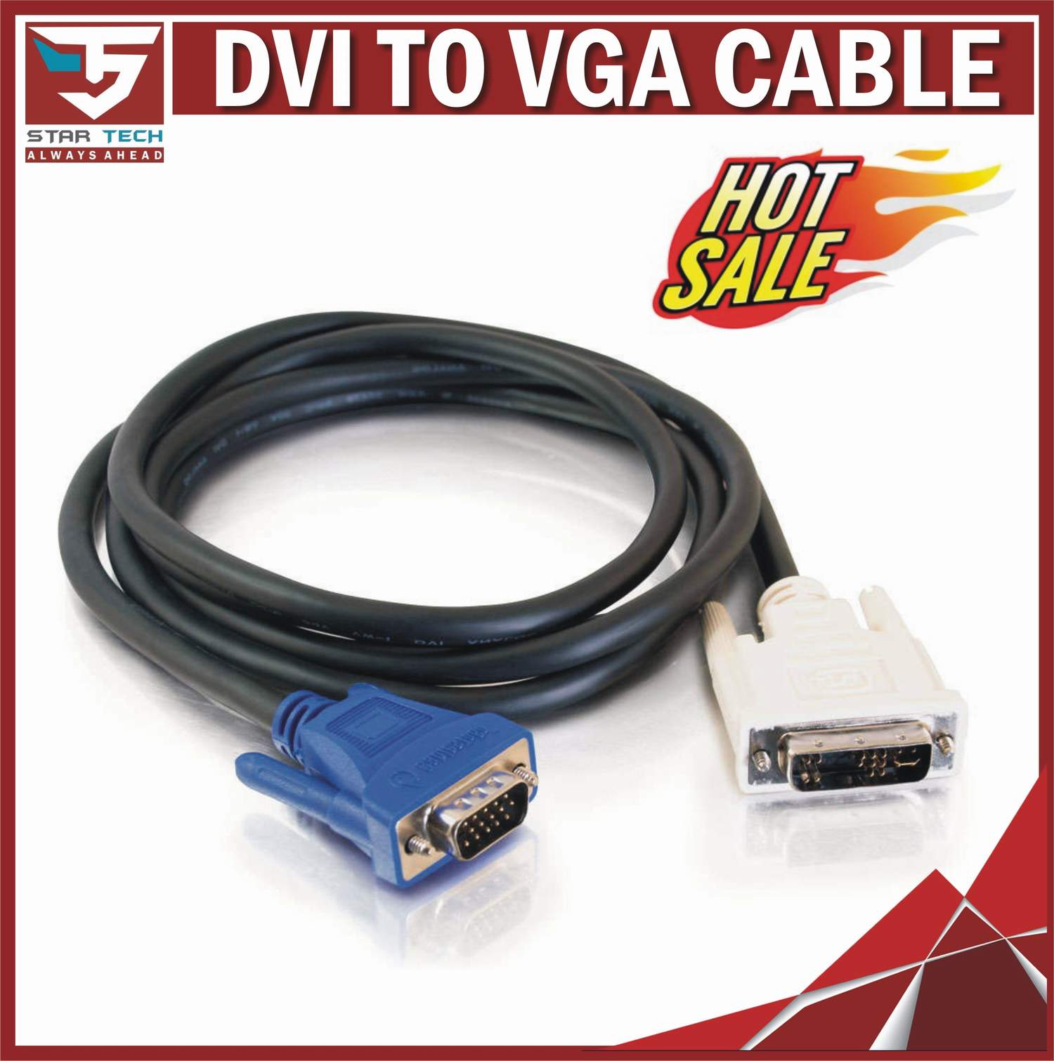 DVI to VGA High-Resolution Adapter Cable with RGB Coaxial (DVI-A to ...