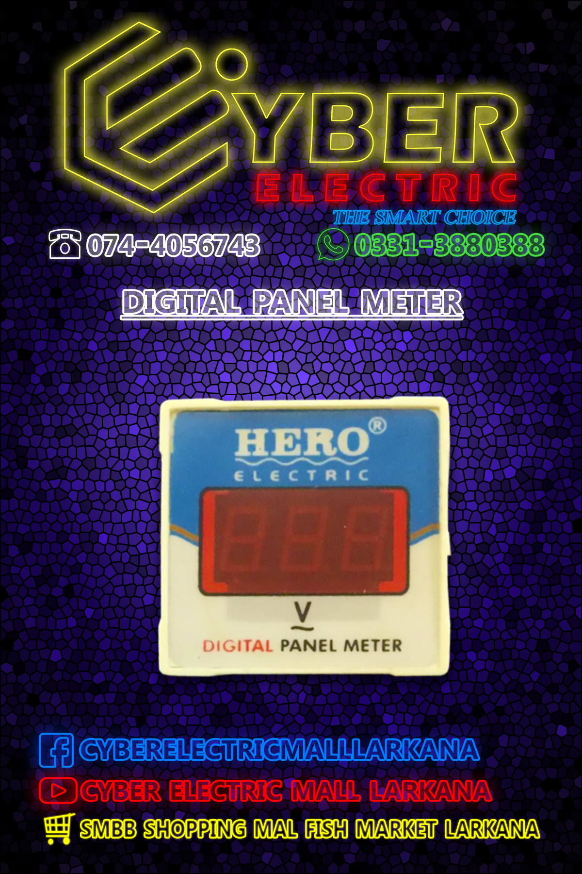 HERO DIGITAL PANEL METER 220V- AC | FLAME PROOF | VOLT METER | Daraz.pk