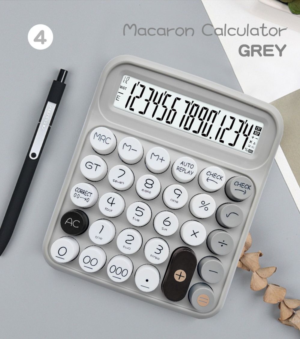 Colorful Candy Calculator,Mechanical Calculator Cute 12 Digit Large LCD ...