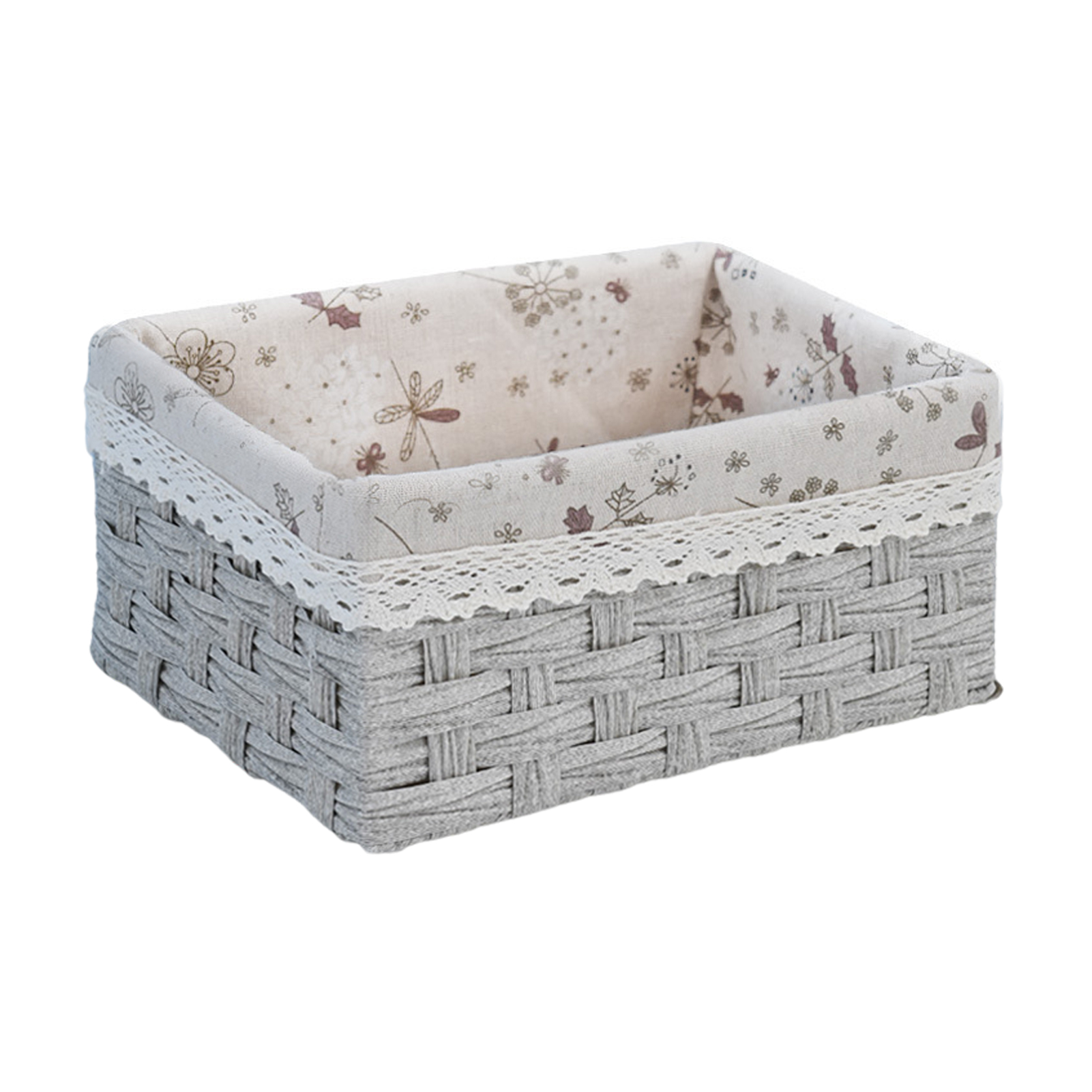 Sundries Box Flower Pattern Multifunction Handmade Rattan Sundries ...