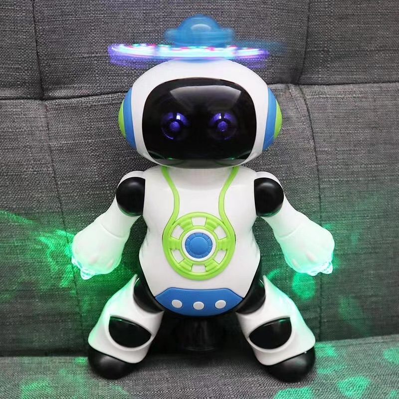 Electronic Dancing Robot Toy For Kids, Flashing Lights, 360° Body ...