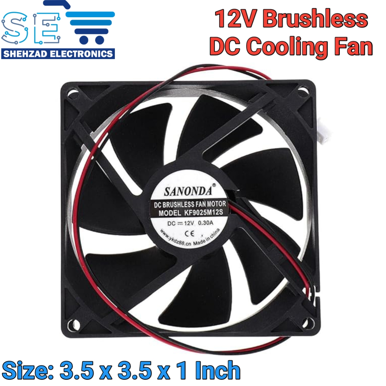 12V DC 80mm x 80mm x 25mm 2 Pin Dual Ball Bearing Brushless Quiet ...