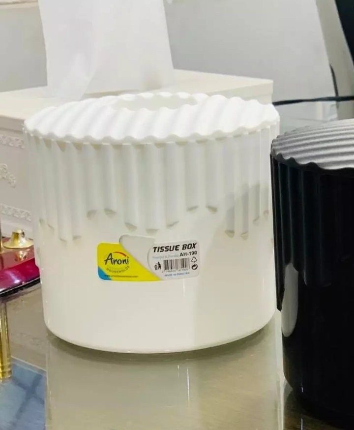 Aroni Plastic Round Shape Tissue box / Tissue Organizer / Tissue Holder ...